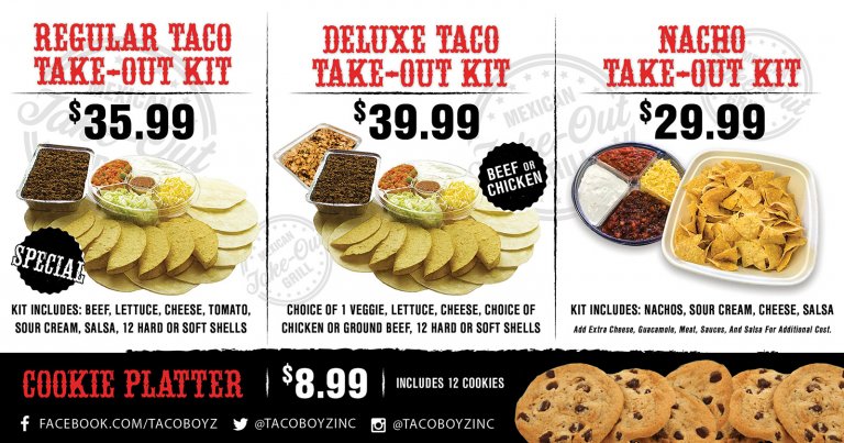 Menu & Ingredients – Taco Boyz