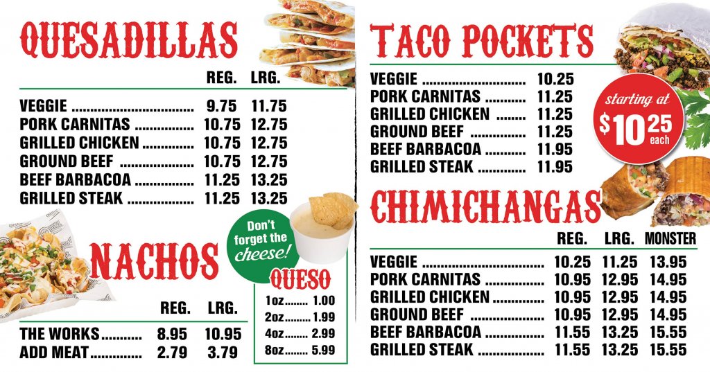 Menu & Ingredients – Taco Boyz